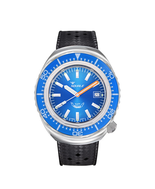 Squale 2002 Series 101 Atmos Polished Blue Blue Dial Watch - WatchBandit