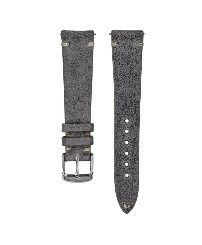Jelsdal Vintage Leather Watch Strap Dark Grey - Watch Bands - WatchBandit