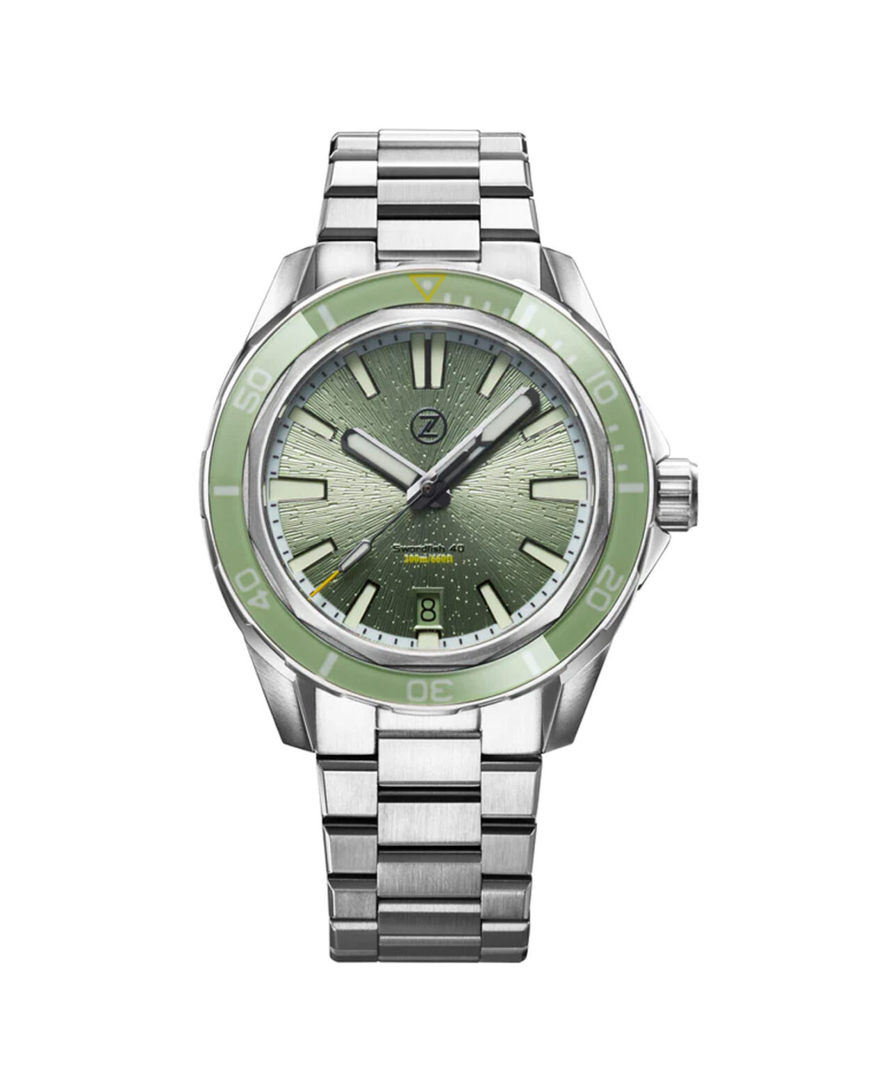 Zelos Swordfish 40mm SS Sage Green Watch - WatchBandit