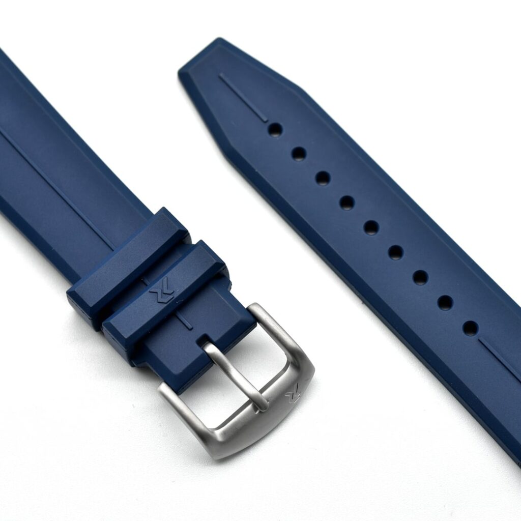 RZE Hexaflex Rubber Watch Strap Navy Blue - Watch Bands - WatchBandit