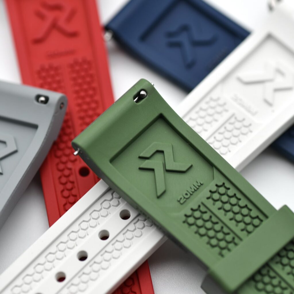 RZE Hexaflex Rubber Watch Strap Fire Red - Watch Bands - WatchBandit