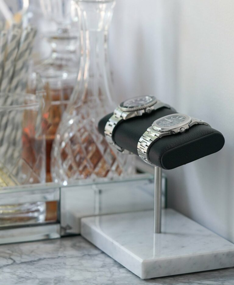 Wristonomy Watch Stand Classic Double White & Silver - Watch Storage ...