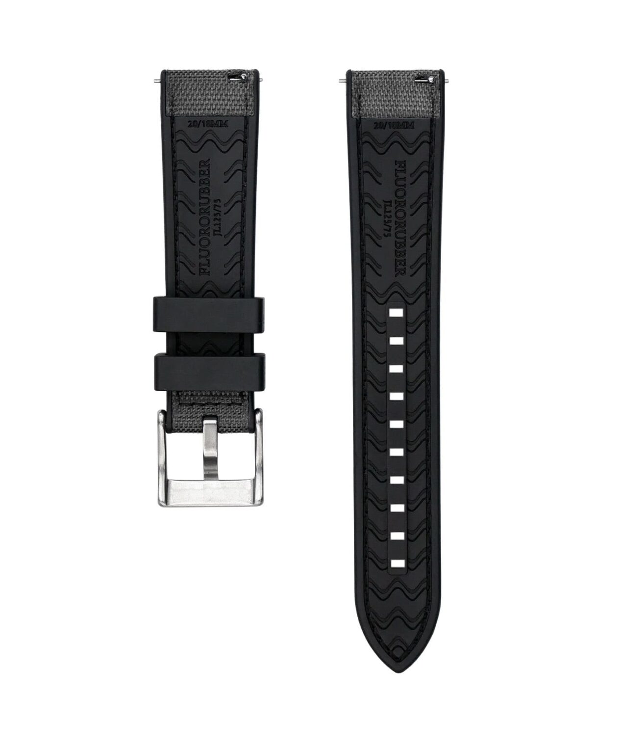 Hybrid Sailcloth/Rubber Watch Strap Grey WB Original - Watch Bands ...