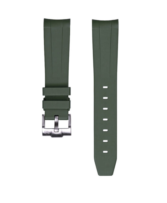 Curved End Rubber Watch Strap Green WB Original - Watch Bands - WatchBandit