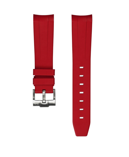 Curved-End Rubber Watch Strap Red WB Original - Watch Bands - WatchBandit